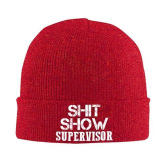 Generic Bonnet Hiver Superviseur De Funny-Shit-Show Unisexe Bonnets Doux Bonnet en Tricot pour Temps Froid Ext&eacute;rieur Sport