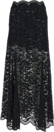 Paco Rabanne Femme, Jupes, Noir, Taille: 36 FR Midi Lace Skirt