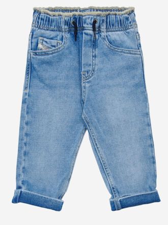 Diesel Boys Cotton Jeans With Elastic Waist Light Denim