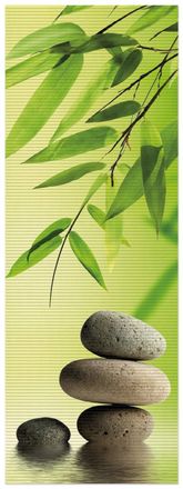 Wallario Duschmatte Antirutschmatte Badmatte Fu&szlig;matte Steinstapel im Gr&uuml;nen, Gr&ouml;&szlig;e ca. 180 x 65 cm