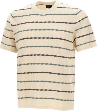 Paul Smith Homme, Pulls, Beige, Taille: XL Tricot &agrave; Manches Courtes et Col Rond