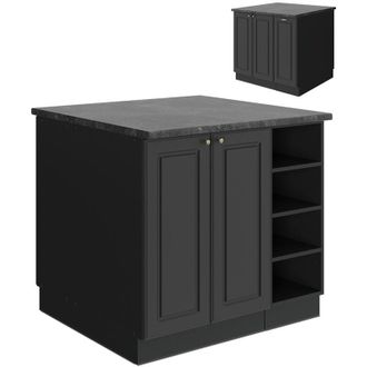 Vicco K&uuml;cheninsel Fame-Line, Anthrazit-Gold Landhaus, 90 cm ohne Arbeitsplatte, Vicco