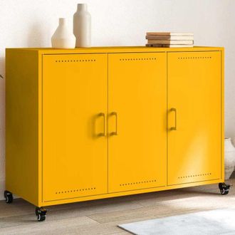 vidaXL Vidaxl - Buffet jaune moutarde 100,5x39x72 cm acier