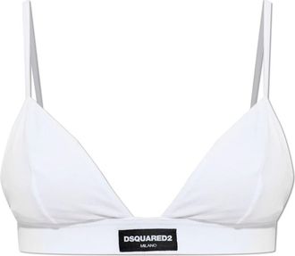 Dsquared2 Femme, Sous-v&ecirc;tements, Blanc, Taille: 46 FR Bra with logo patch