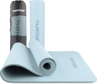 Tunturi New Fitness Dicke Yogamatte 8mm - Rutschfest Gymnastikmatte - Mit Tragegurt - Für Yoga und Pilates - Sportmatte 183x61x0,8cm -Schadstofffrij - Besonders komfortab