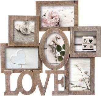 Atmosphera Atmosphera - Fotocollage Charme - 6 Fotos - Holz - Ohne farbe