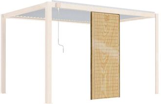 Oviala Oviala - Claustra en aluminium d&eacute;cor bois pour pergola bioclimatique - Dimensions 239 x 100 cm - Solution esth&eacute;tique et durable pour d&eacute;limiter