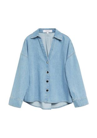 Comma Langarmbluse Bluse Denim-Overshirt aus Lyocell