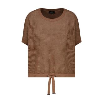 Monari Ajour-Strickpullover mit Strasssteinen - - Knitwear - Damen - Braun - M