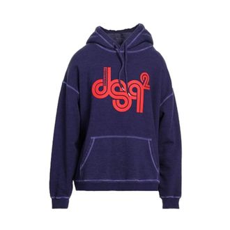 Dsquared2 Hoodie mit Logo-Print und Kordelzug - - Sweatshirts & Hoodies - Herren - Lila - M