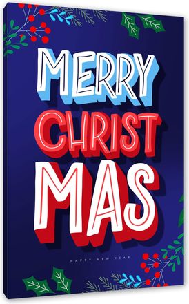 Pixxprint Weihnachts Collection - Schriftzug V als, Größe: 80x60cm, Leinwandbild, fertig gespannt, Wandbild, Dekoration, Kunstdruck, kein Poster