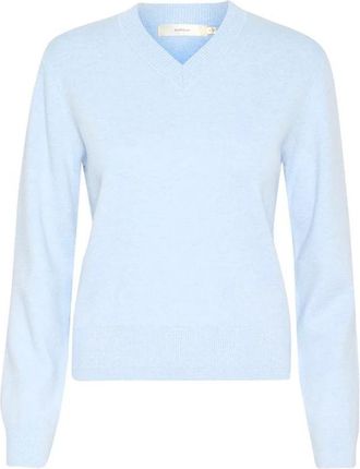 Inwear Klassischer V-Ausschnitt Baumwollpullover - - Knitwear - Damen - Blau - XL
