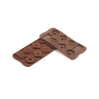 Silikomart | SCG25 Silikonform f&uuml;r CHOCO BISCUITS Pralinen, Antihaft, 8 Pralinen, 1er Pack Form f&uuml;r S&uuml;&szlig;igkeiten, Easy Choc, &Oslash; 6,5 mm - &Oslash; 6,4 mm - &Oslash; 6,2 mm - &Oslash; 7,