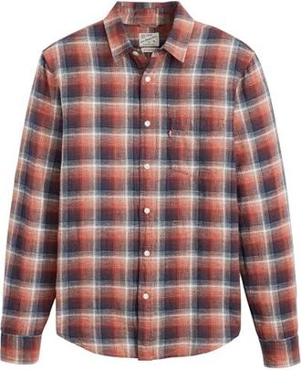 Levi's Sunset 1 Pocket Standard T-Shirt, Nolan Plaid Dress BL, L Hommes