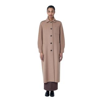 Max Mara Femme, Manteaux, Beige, Taille: 36 FR Wool-And-Cashmere-Blend Coat