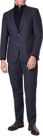 Roy Robson Herren Anzug blau Schurwoll-Stretch