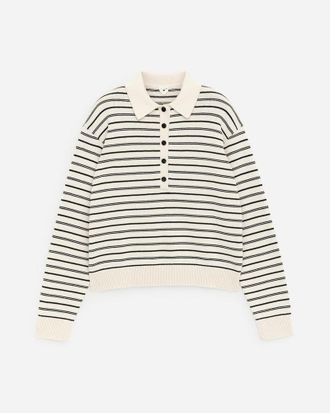 Arket Gestricktes Poloshirt -Beige