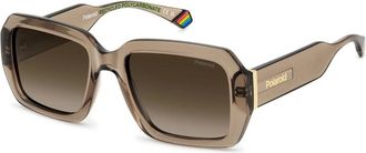 Polaroid Rechteckige Sonnenbrille aus gemischten Materialien - - Accessories - unisex - Braun - ONE SIZE