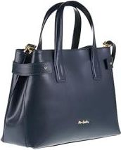 Pierre Cardin Sac à main pour femme en cuir véritable Made in Italy 35 x 25,5 x 14 cm 55100, bleu marine, Taille unique