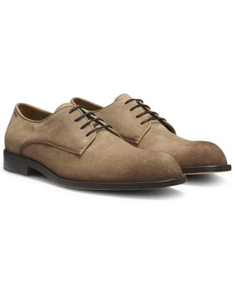HUGO BOSS Derby-Schn&uuml;rer Tayil aus Veloursleder mit Ledersohle in