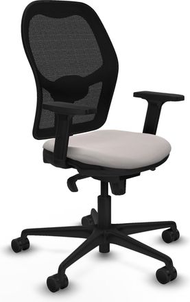 Piqueras y Crespo Jorquera Schreibtischstuhl mit 2D-Armlehnen, h&ouml;henverstellbare Lendenwirbelst&uuml;tze, mit 5 Positionen und injiziertem Schaumstoff, Schwarz/Wei&szlig;