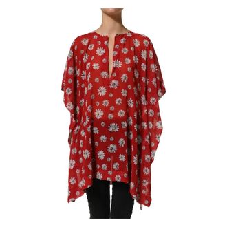 Dolce & Gabbana V-Ausschnitt Kaftan-Bluse - - Blouses & Shirts - Damen - Rot - S
