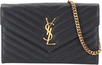 Saint Laurent Portefeuille bandouli&egrave;re/cha&icirc;ne Pre-owned - Femme - Pre-owned - Noir - Taille: ONE Size