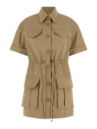 Balmain Robe Au Genou - Vert