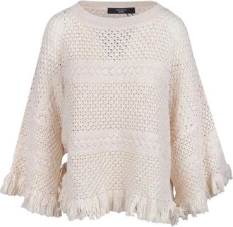 Max Mara Femme, Pulls, Beige, Taille: 40 FR Tricot &agrave; col rond