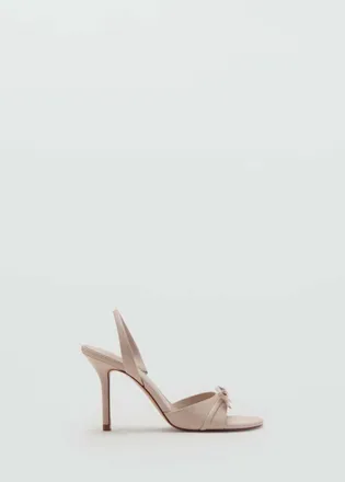 Mango Sandales &agrave; talon avec brides et d&eacute;tail nauds nude - Femme - 35 - MANGO