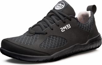Lems Shoes Primal 3 - Herren Hybrid Sneaker/Barfu&szlig;schuh mit breiter Zehenbox, Flexibler Sohle und d&auml;mpfender Kork-Einlage (Black, EU Schuhgr&ouml;&szlig;ensystem, Erwachsen