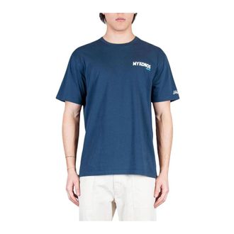 MC2 Saint Barth Portland Baumwoll-T-Shirt mit Frontprint - - Tops - Herren - Blau - S
