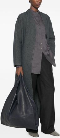 Cortana Slouchy Leather Tote Bag - Black