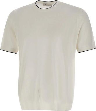 KANGRA Homme, Pulls, Blanc, Taille: 2XL Pull &agrave; Manches Courtes avec Bordure C&ocirc;tel&eacute;e