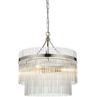Endon Lighting Marietta Plafonnier suspendu &agrave; 3 bras multiples, nickel brillant
