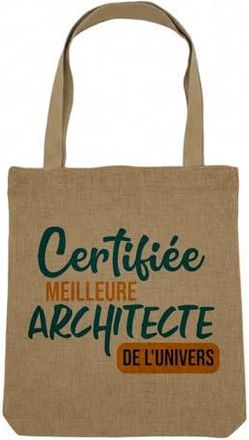 Fabulous Sac Shopping Tote Bag Aspect Lin - Certifi&eacute;e meilleure Architecte de lunivers Construction Art Maison Design Architecture - Sac de Courses Toile Epais