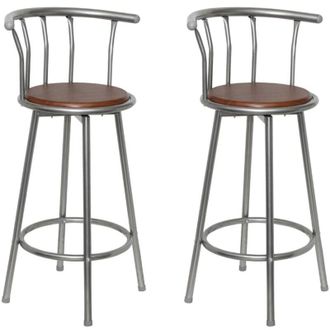 vidaXL Vidaxl - Tabourets de bar lot de 2 marron acier
