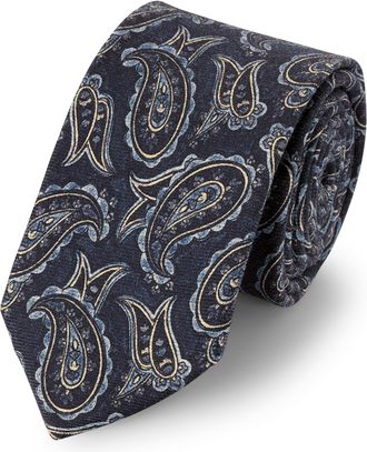 CHARLES TYRWHITT Krawatte aus Wolle mit Paisleymuster - Marineblau