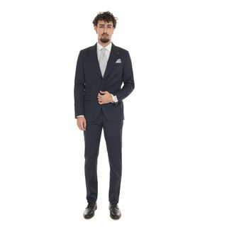 Paoloni Anzug mit 2 Kn&ouml;pfen und spitzem Revers - - Suits - Herren - Blau - 2XL