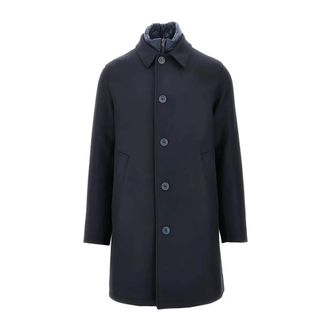 Herno Homme, Manteaux, Bleu, Taille: 3XL Trench-coat &agrave; col isol&eacute;