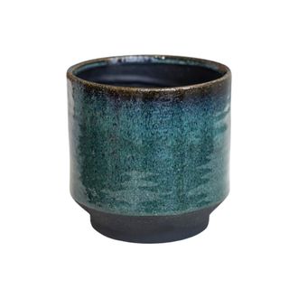 Ivyline Pflanzk&uuml;bel Pflanzgef&auml;&szlig; Keramik blau klein