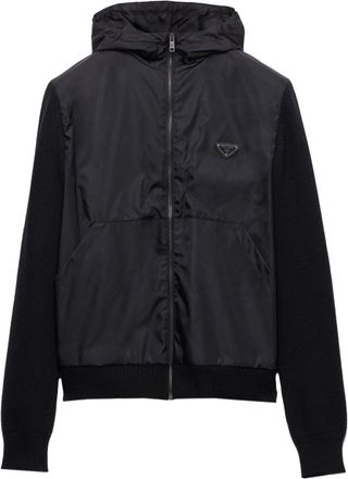Prada Gabardine-Hoodie - Schwarz