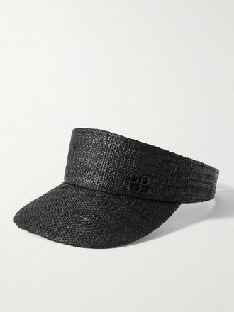 Ruslan Baginskiy Embroidered Straw Visor - Black