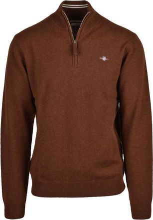 GANT Homme, Pulls, Brun, Taille: XL Pull col roul&eacute; zipp&eacute;