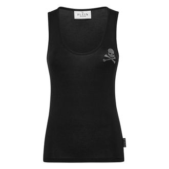 Philipp Plein Femme, Tops, Noir, Taille: 40 FR Tank top Skull & Bones