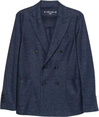 Circolo 1901 Homme, Vestes, Bleu, Taille: XL Veste crois&eacute;e en laine