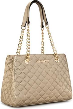 Montana West Sac fourre-tout matelass&eacute; de taille moyenne pour femme avec cha&icirc;ne