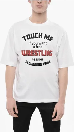Dsquared2 Cotton Crewneck T-Shirt WRESTLING size Xl