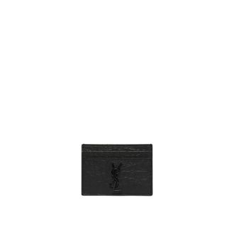 Saint Laurent Schwarzer Kartenhalter aus Leder - - Accessories - Herren - Schwarzk - ONE SIZE