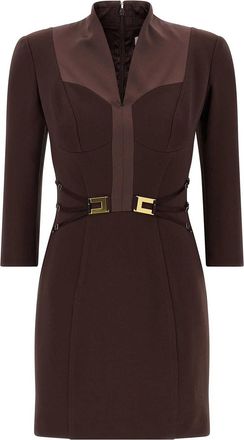 Elisabetta Franchi Robe Au Genou - Marron